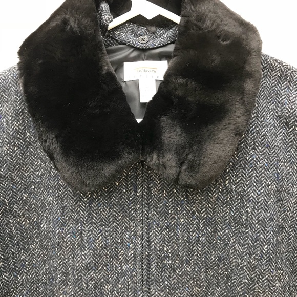 Talbots | Jackets & Coats | Talbots Lined Full Zip Jacket Faux Fur ...